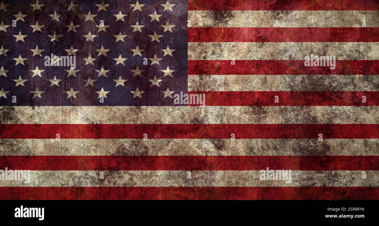 Image of repeating grunge textures over american flag Stock Photo - Alamy