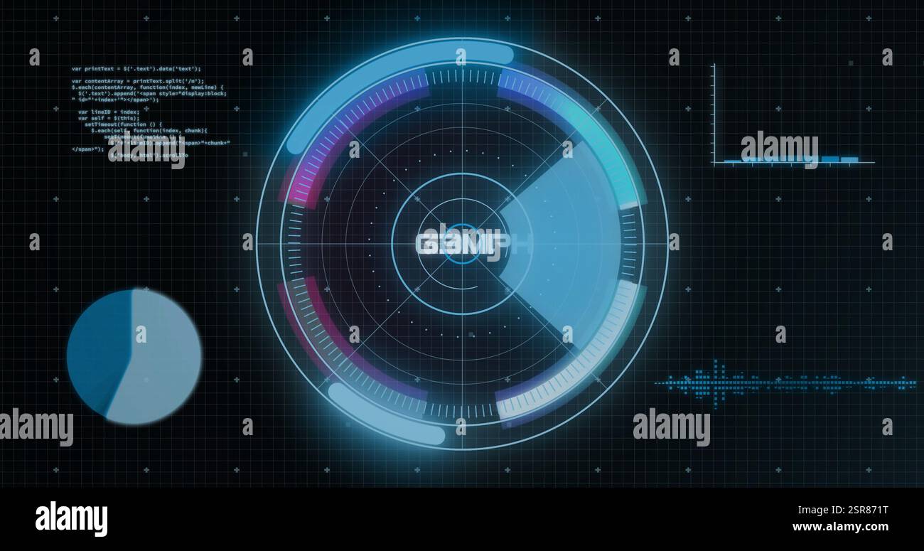 Image of speedometer, digital data processing and scope scanning Stock ...