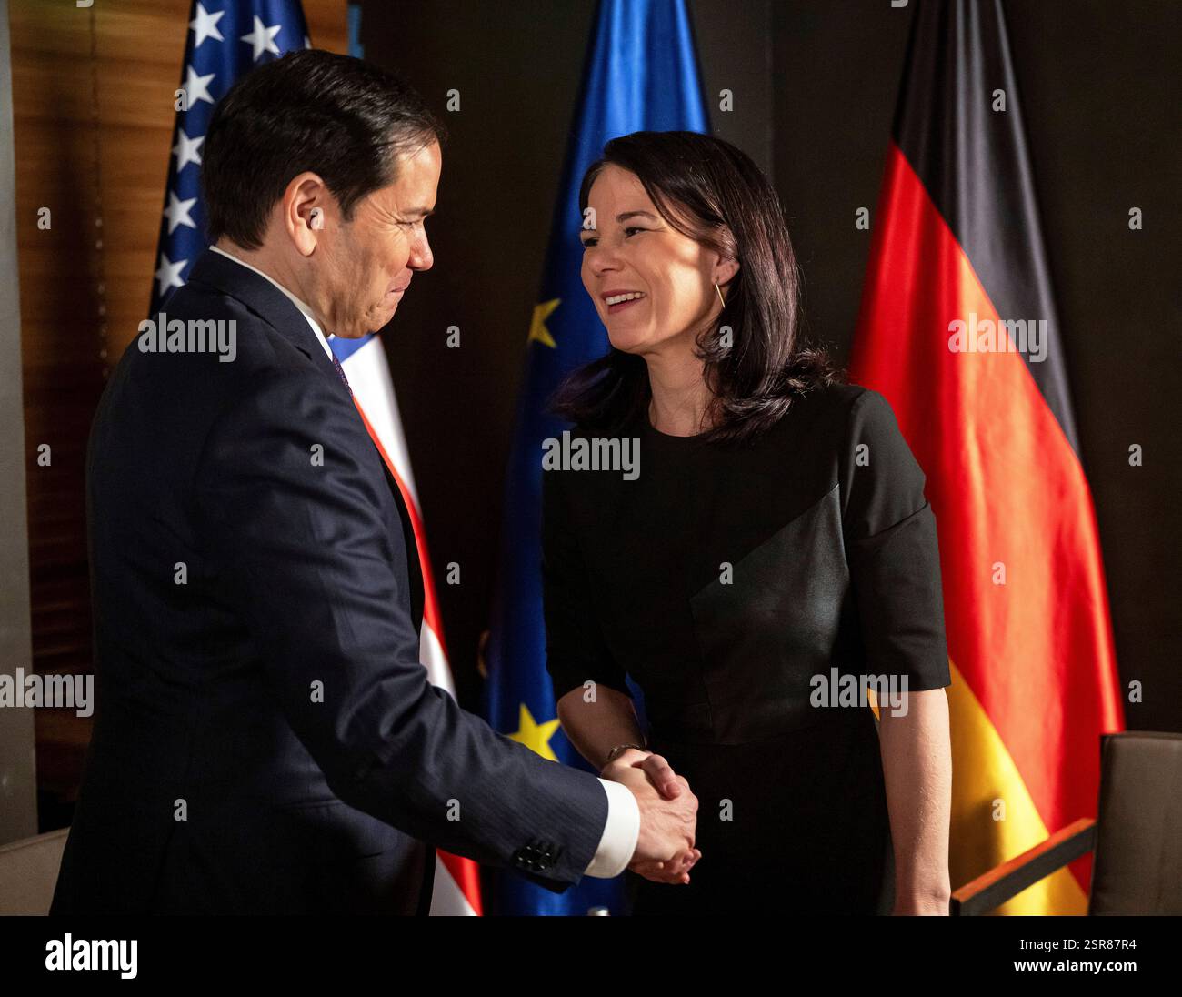 German Foreign Minister Annalena Baerbock, right and US Secretary of ...