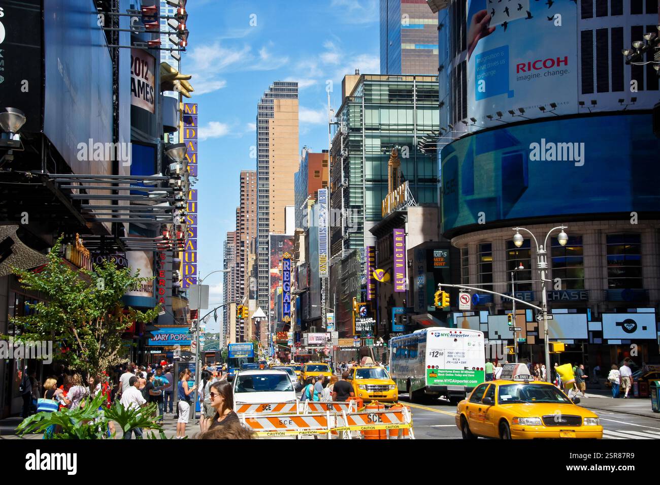 A text collage advertisement on a Times Square billboard in New York ...