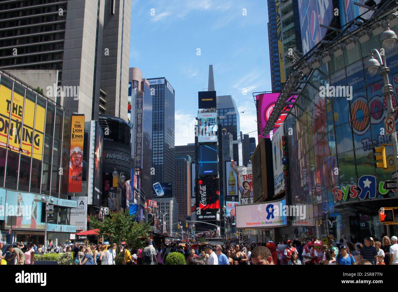 A dazzling display in New York, Manhattan's Times Square. Coca-Cola and ...