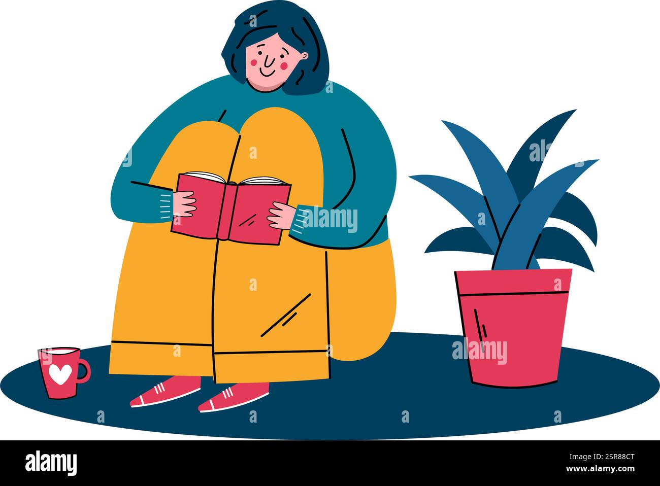 Mindfulness woman home Stock Vector Images - Alamy