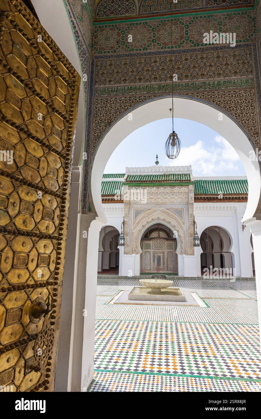 Zawiya Moulay Idriss II: a shrine and mausoleum. Fes. Morocco. Vertical ...
