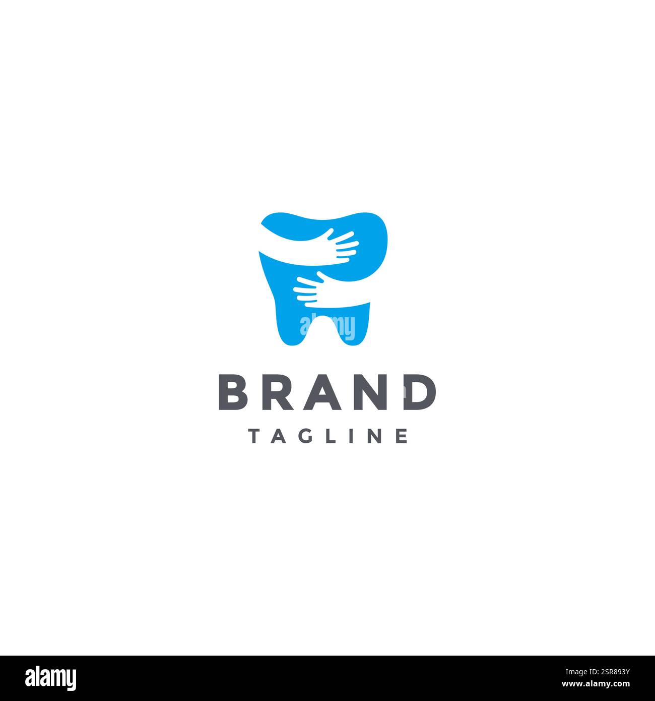 Two Hands Hugging Teeth Tightly Logo Design. Teeth With Two Hugging ...