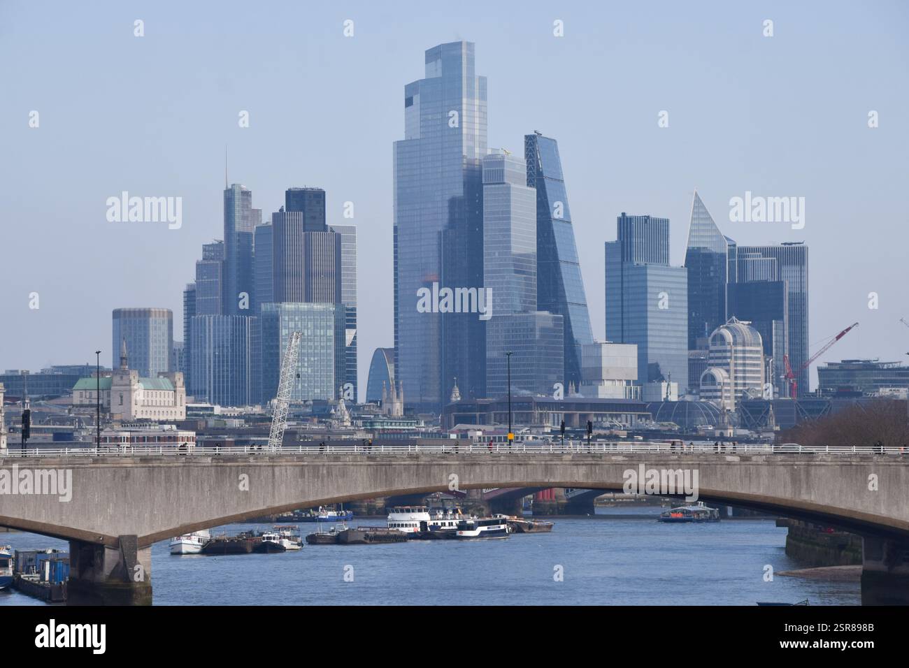 London, UK. 14th February 2025. Daytime view of the City of London ...