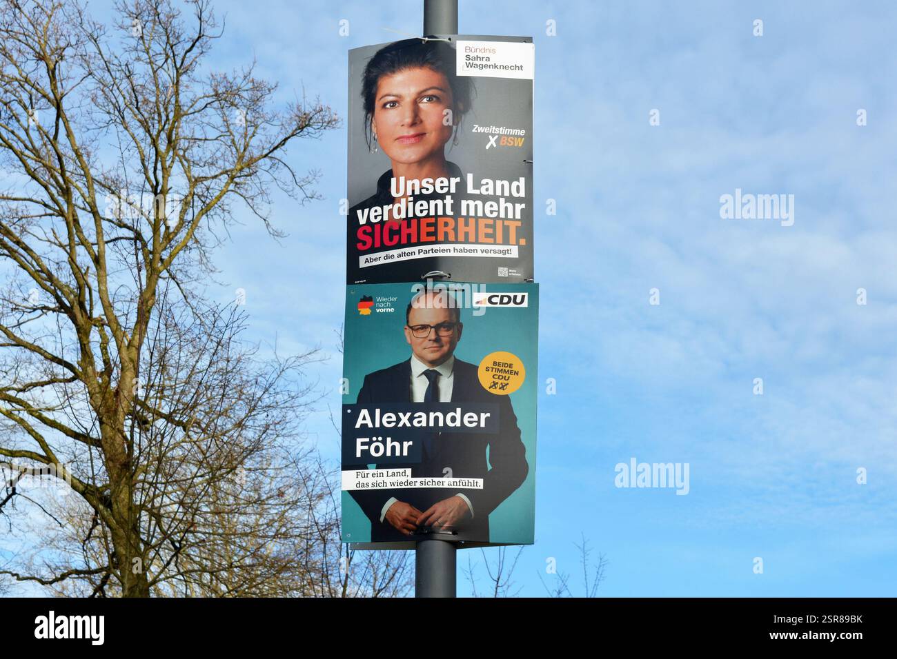 Heidelberg, Germany - January 25th 2025: Poster billboards for federal ...