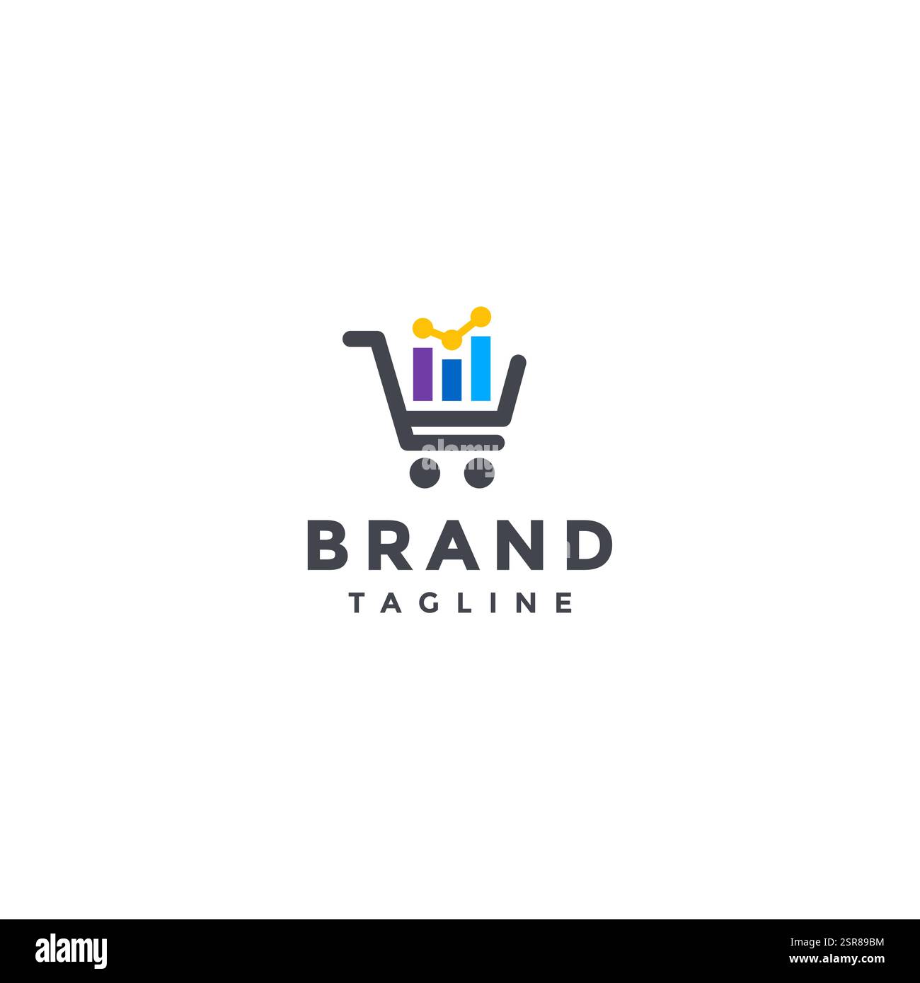 Simple Shop Chart Profit Logo Design. Shopping Cart With Profit Chart ...