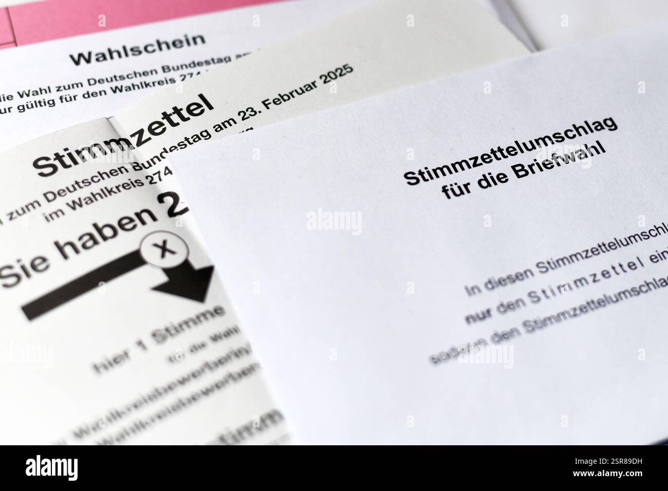 Germany - February 2025: Envelope for postal voting and ballot paper ...