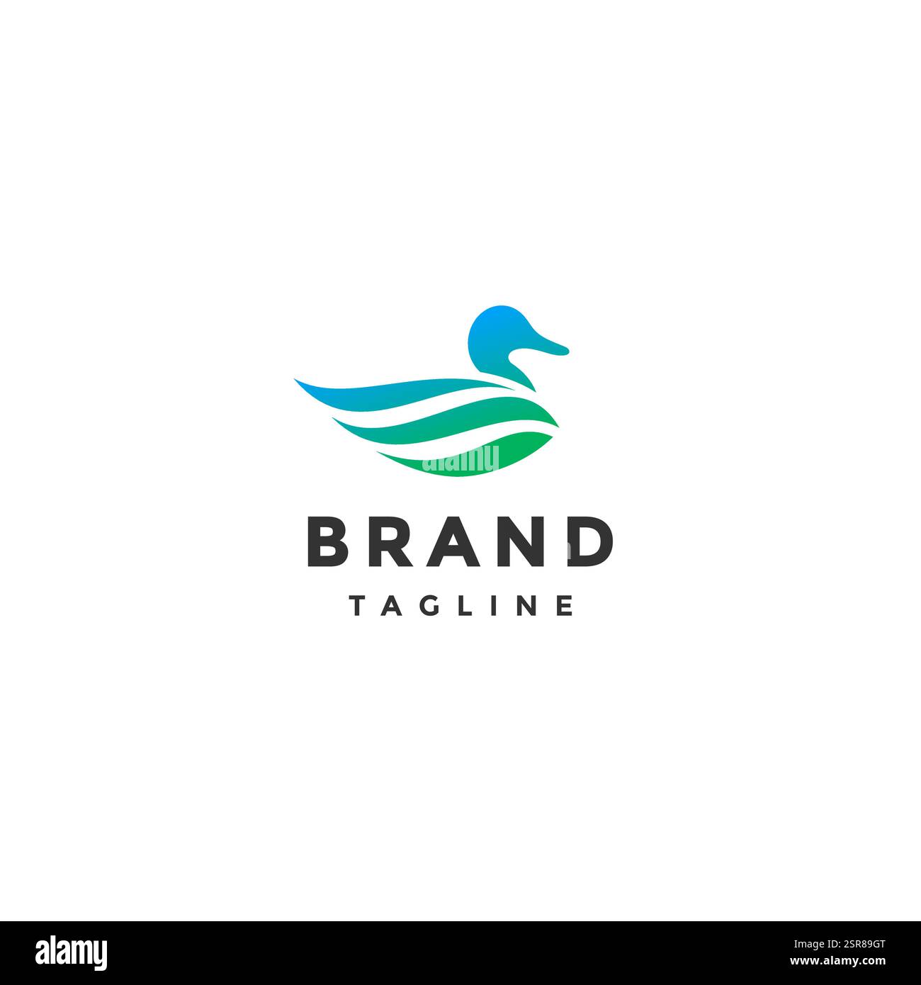 Simple Winged Duck Silhouette Logo Design. Duck Silhouette With Elegant ...