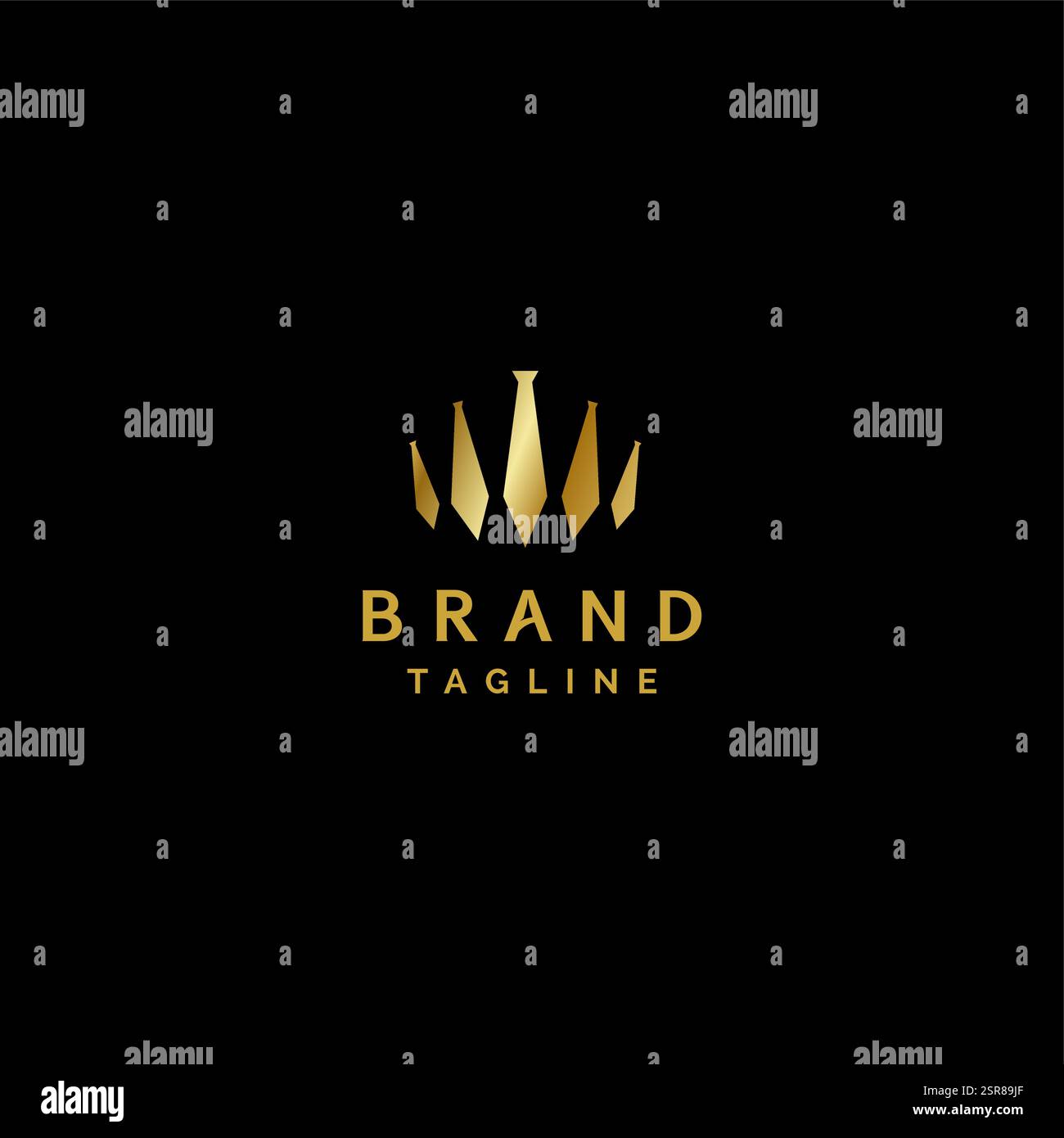 Five Businessmans Ties Form a Crown Symbol Logo Design. Simple Business ...