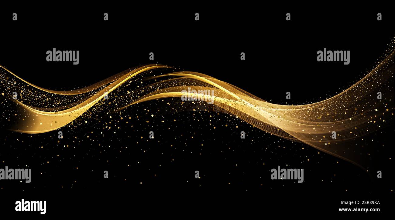 Abstract shiny color Gold wave design element Stock Vector Image & Art ...