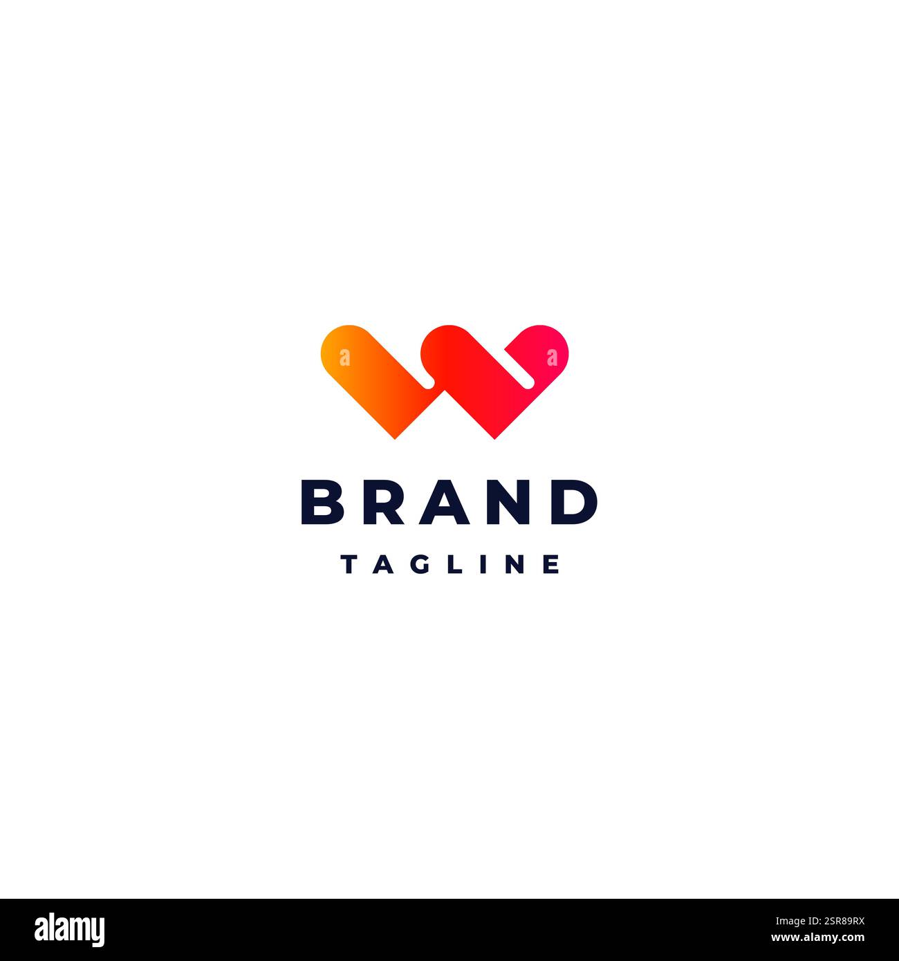 Simple Loved W Letter Logo Design. Initial Letter W Logo Design With ...