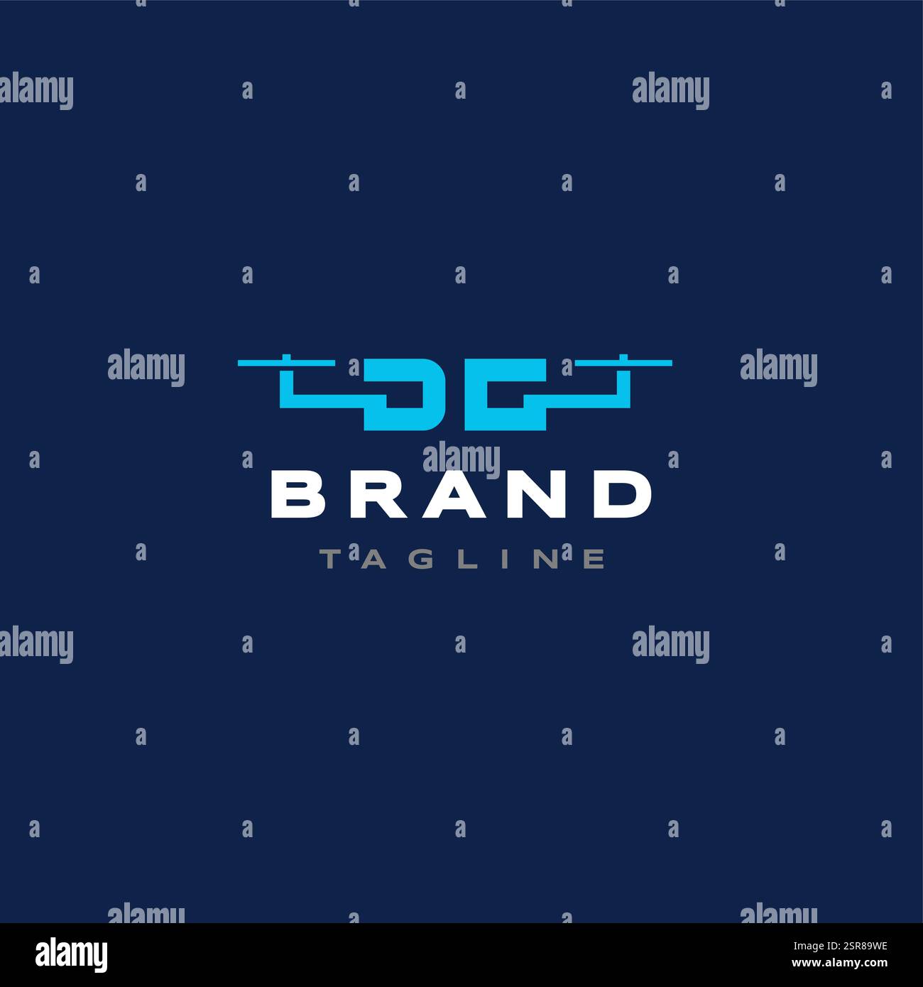 Iconic Initial Letter DC Drone Logo Design. Simple Drone Initials ...