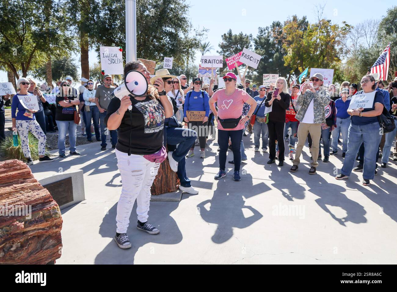 Hundreds of people gathered for the National 50501 Movement protest and ...