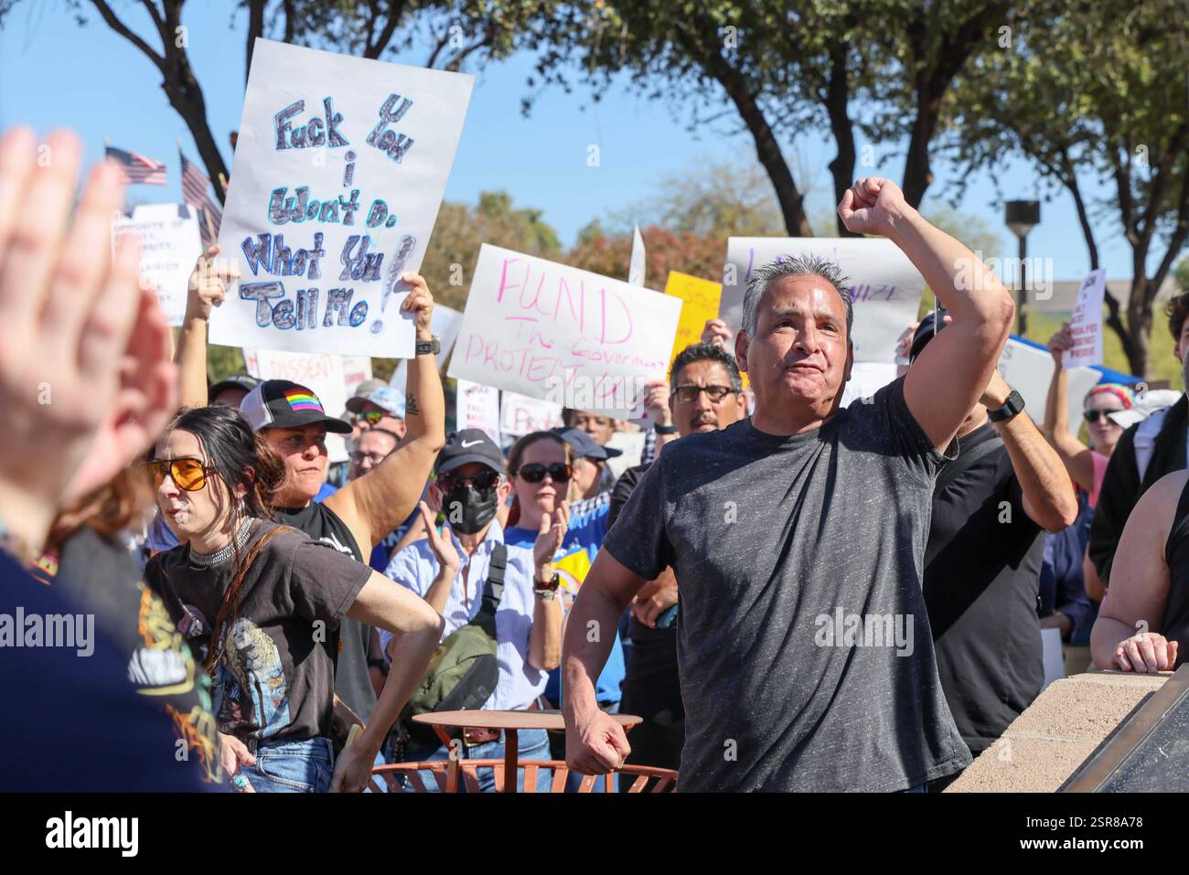 Hundreds of people gathered for the National 50501 Movement protest and ...