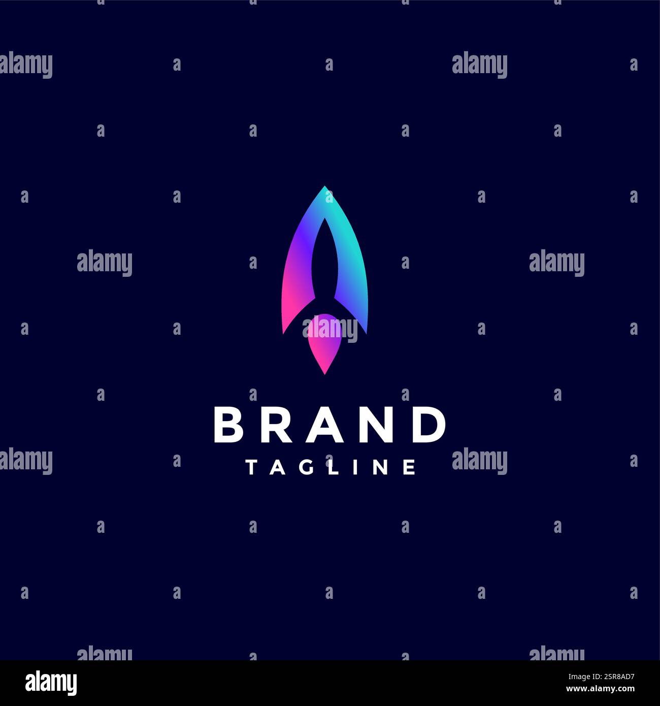 Minimalist Iconic Rocket Silhouette Logo Design. Simple Colorful Modern ...