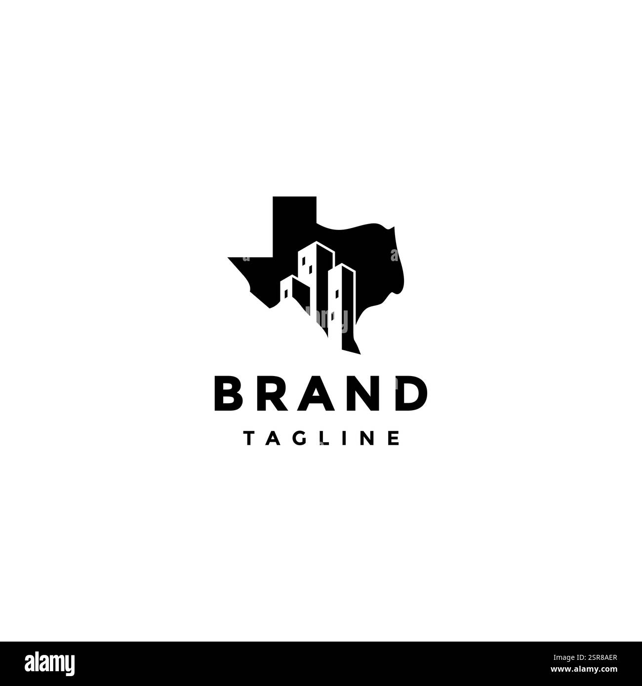 Modern Texas Buildings Silhouette Logo Design. Skyscraper Silhouettes ...