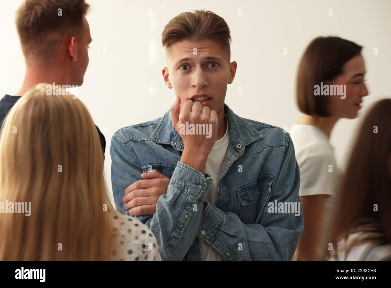 Sad man uncomfortable portrait hi-res stock photography and images - Alamy