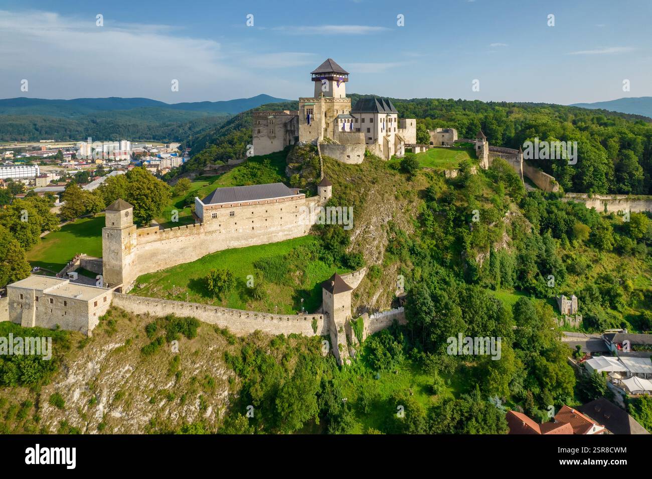 Aerial view trencin castle in hi-res stock photography and images - Alamy