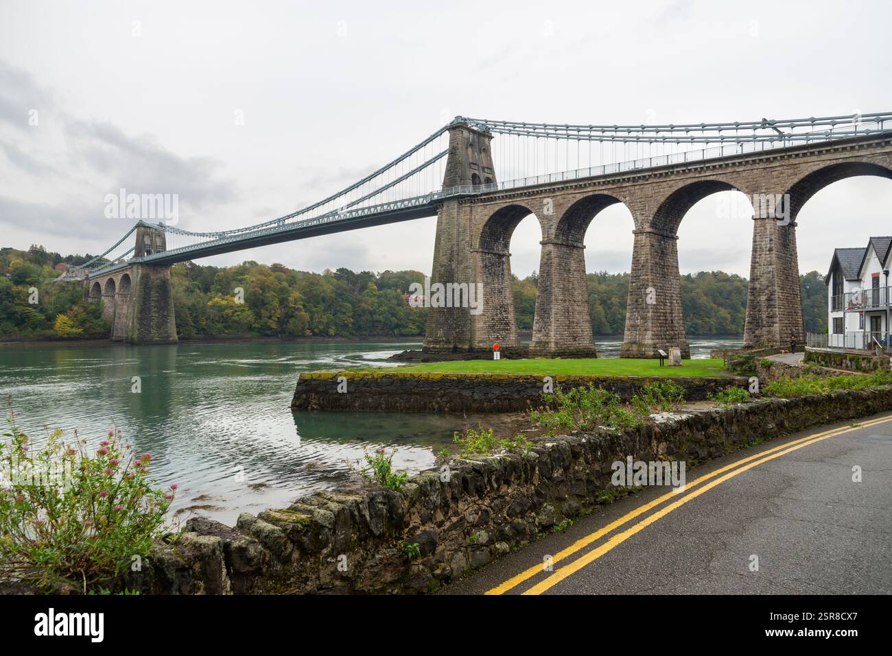 Menai Suspension bridge, Anglesey, North Wales Stock Photo - Alamy