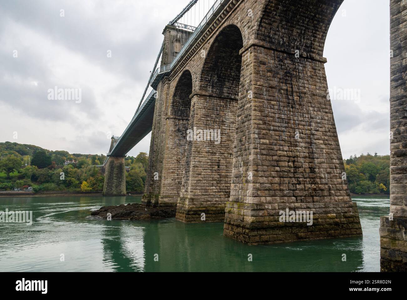 Menai Suspension bridge, Anglesey, North Wales Stock Photo - Alamy