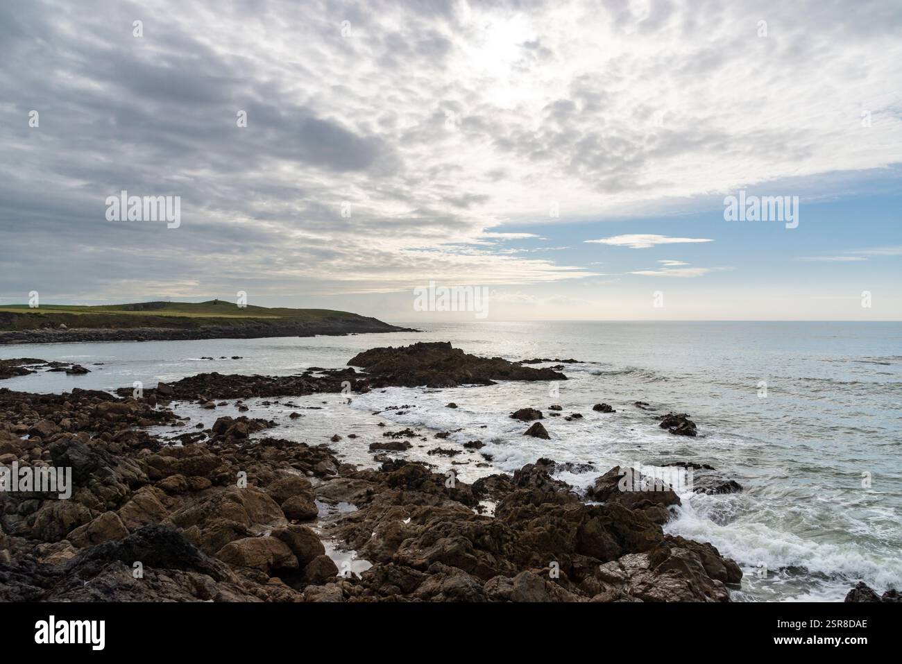 Coastal scenery near Rhosneigr on the coast of Anglesey, North Wales ...