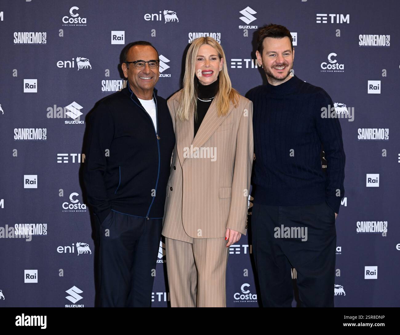 Sanremo, Italy. 15th Feb, 2025. Photocall Rai 1 Organization - Carlo ...