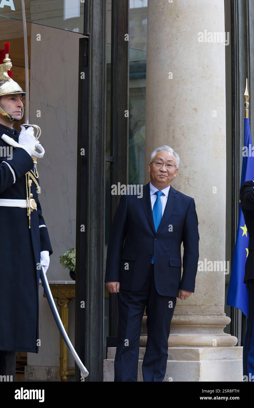 Paris, France. 10th Feb, 2025. President Macron receives ZHANG Guoqing ...
