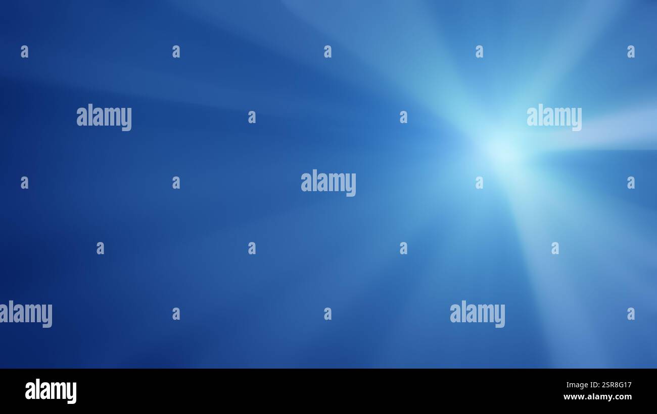 Soft and vibrant blue gradient background with radiant light rays ...