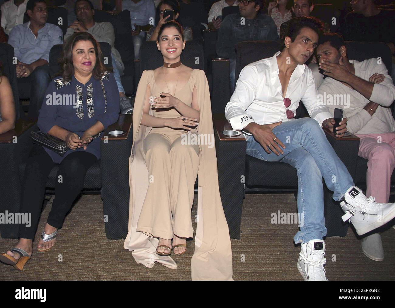 Bollywood filmmaker Farah Khan Tamannaah Bhatia Sonu Sood Prabhu Devad ...