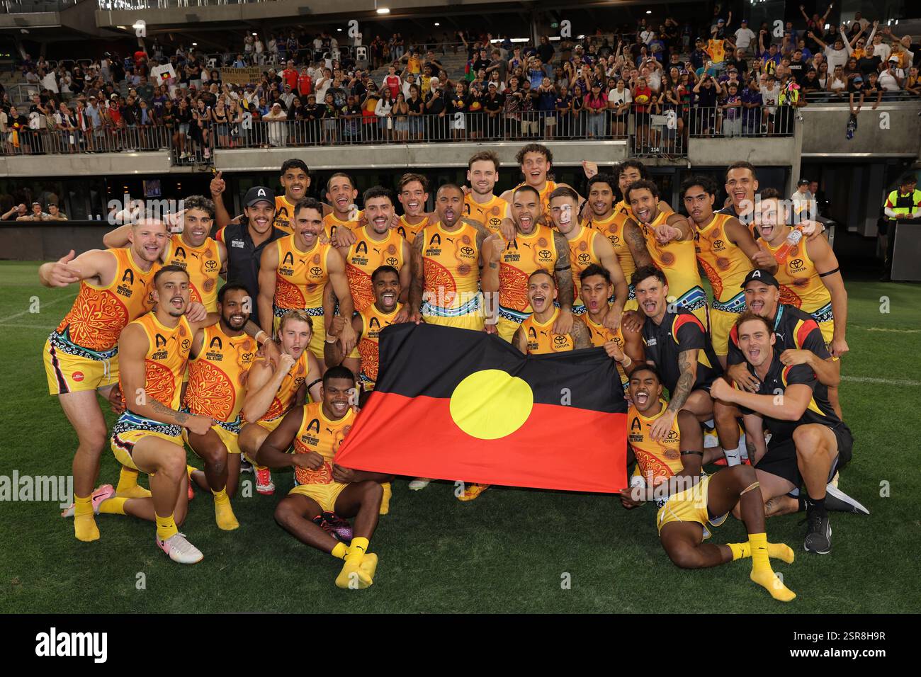 Perth, Australia. 15th Feb, 2025. Indigenous All Stars players ...