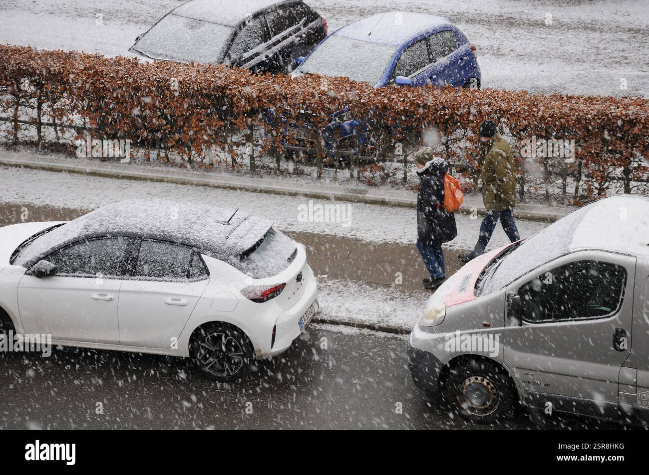 Copenhagen/ DenmarK/15 FEBRUARY 2025/ danish weather snow fall in ...
