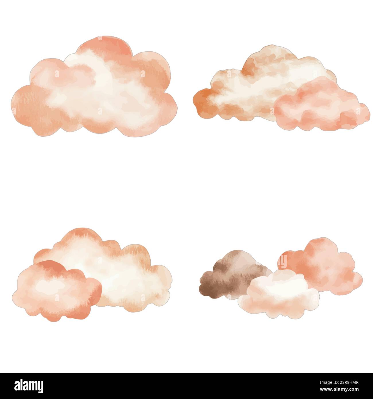 A handdrawn watercolor illustration of Watercolor cloud illustration ...