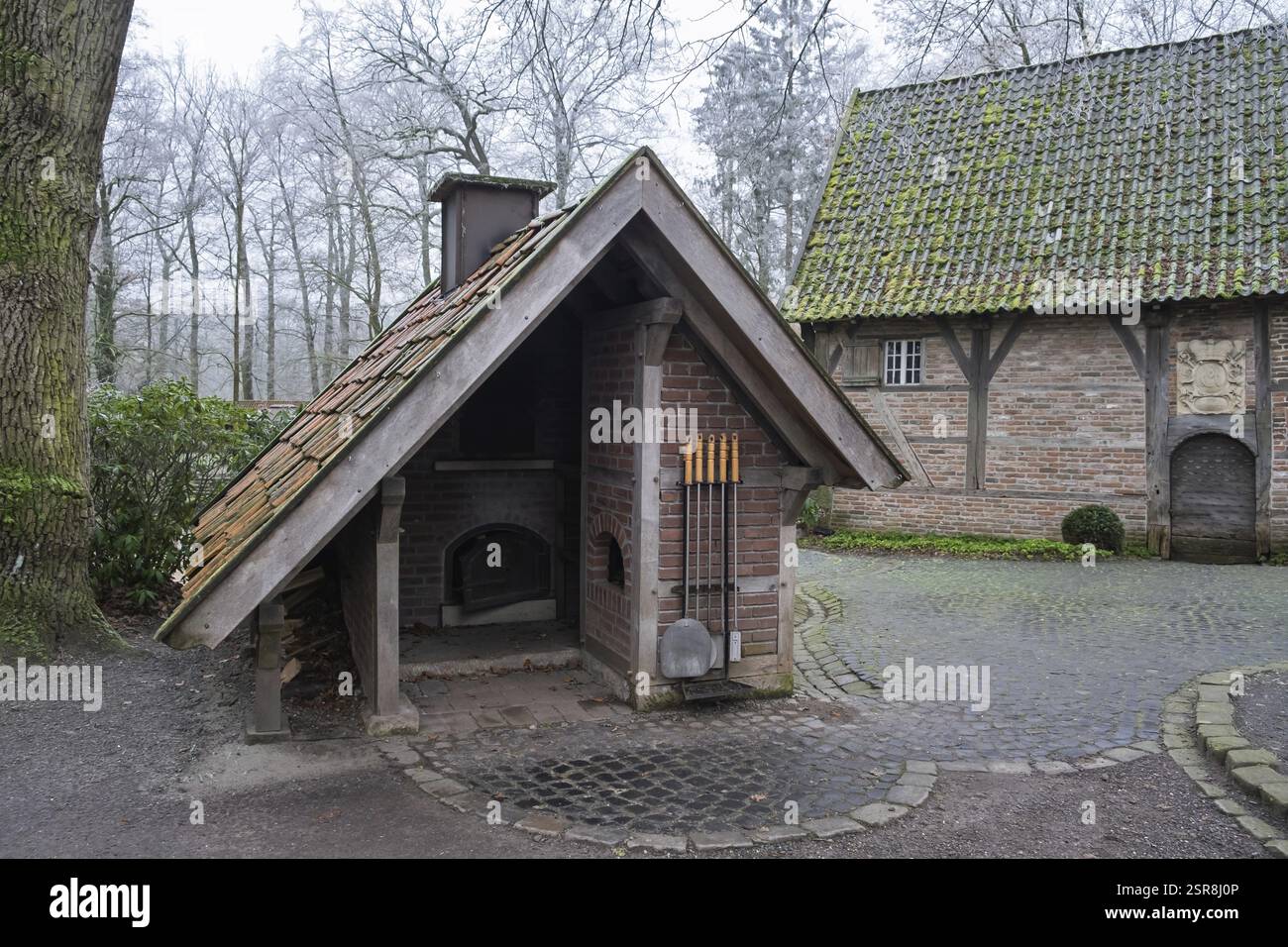 Traditional bread oven at the Haarmuehle, Muensterland, North Rhine ...