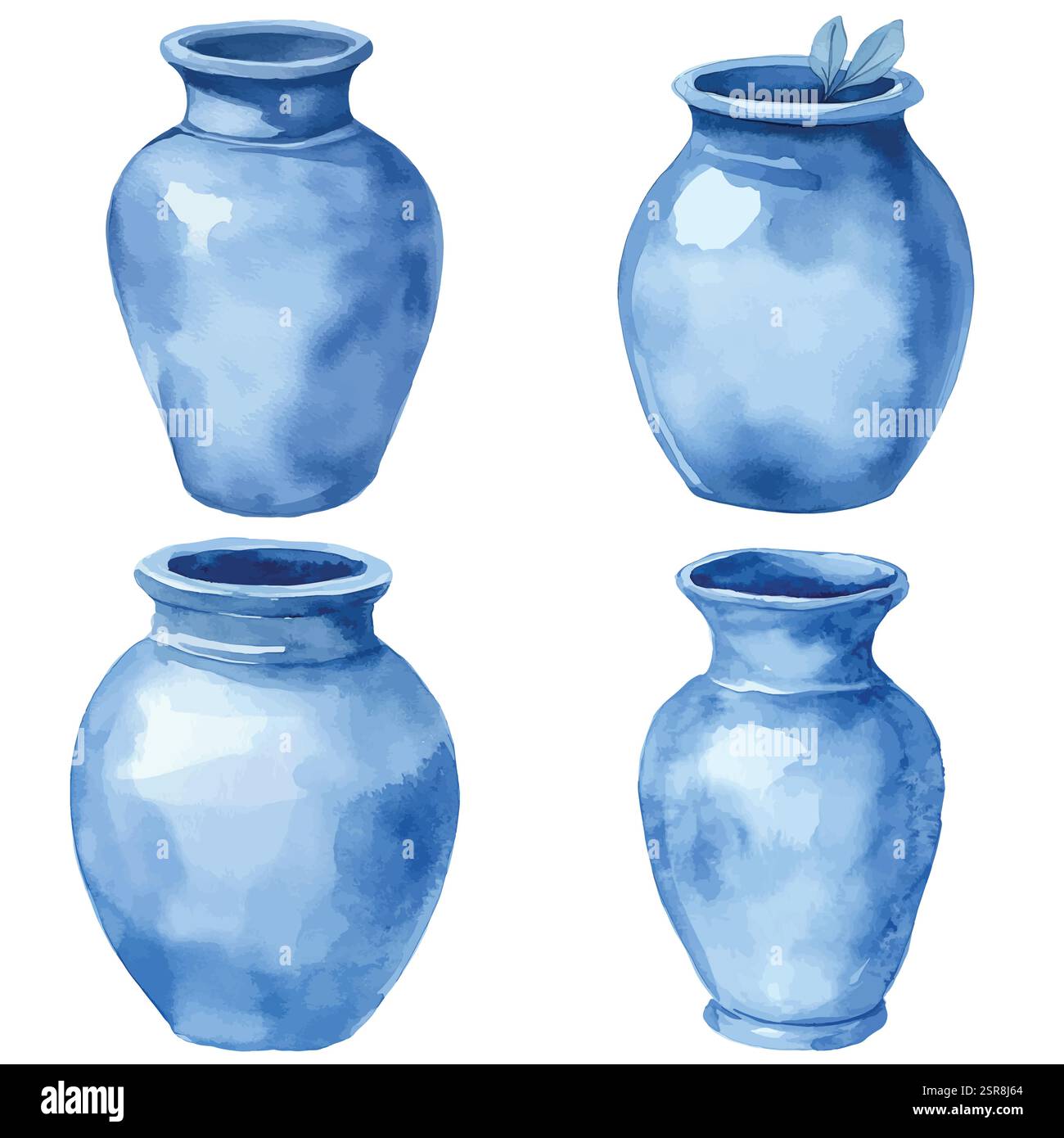 A handdrawn watercolor illustration of Hand-drawn watercolor jar ...