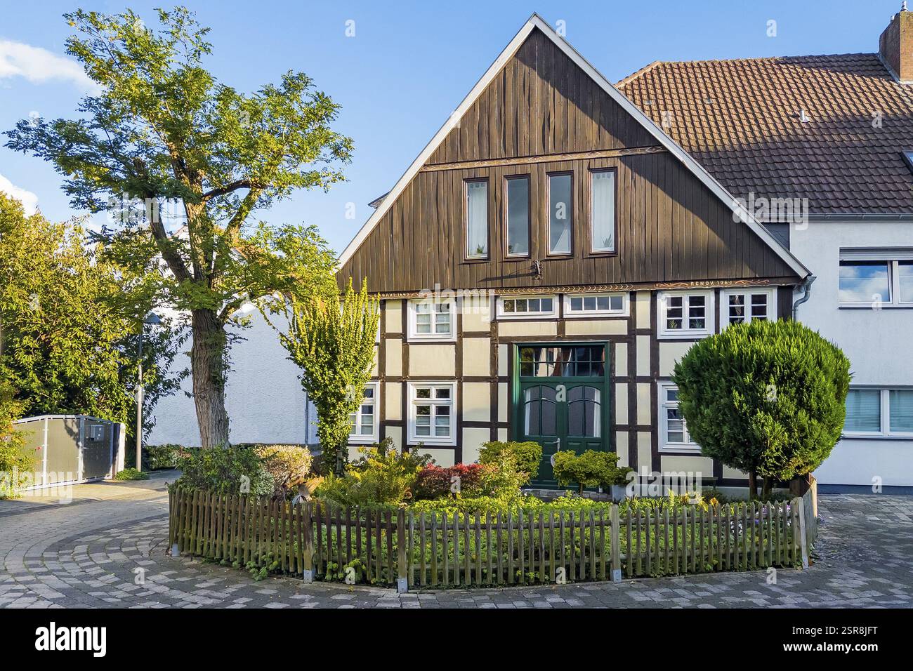 Old half-timbered house in Rietberg, old building, half-timbered ...