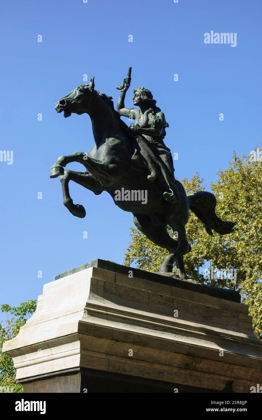 Rome. Italy. Equestrian monument to Anita Garibaldi (Ana Maria de Jesus ...