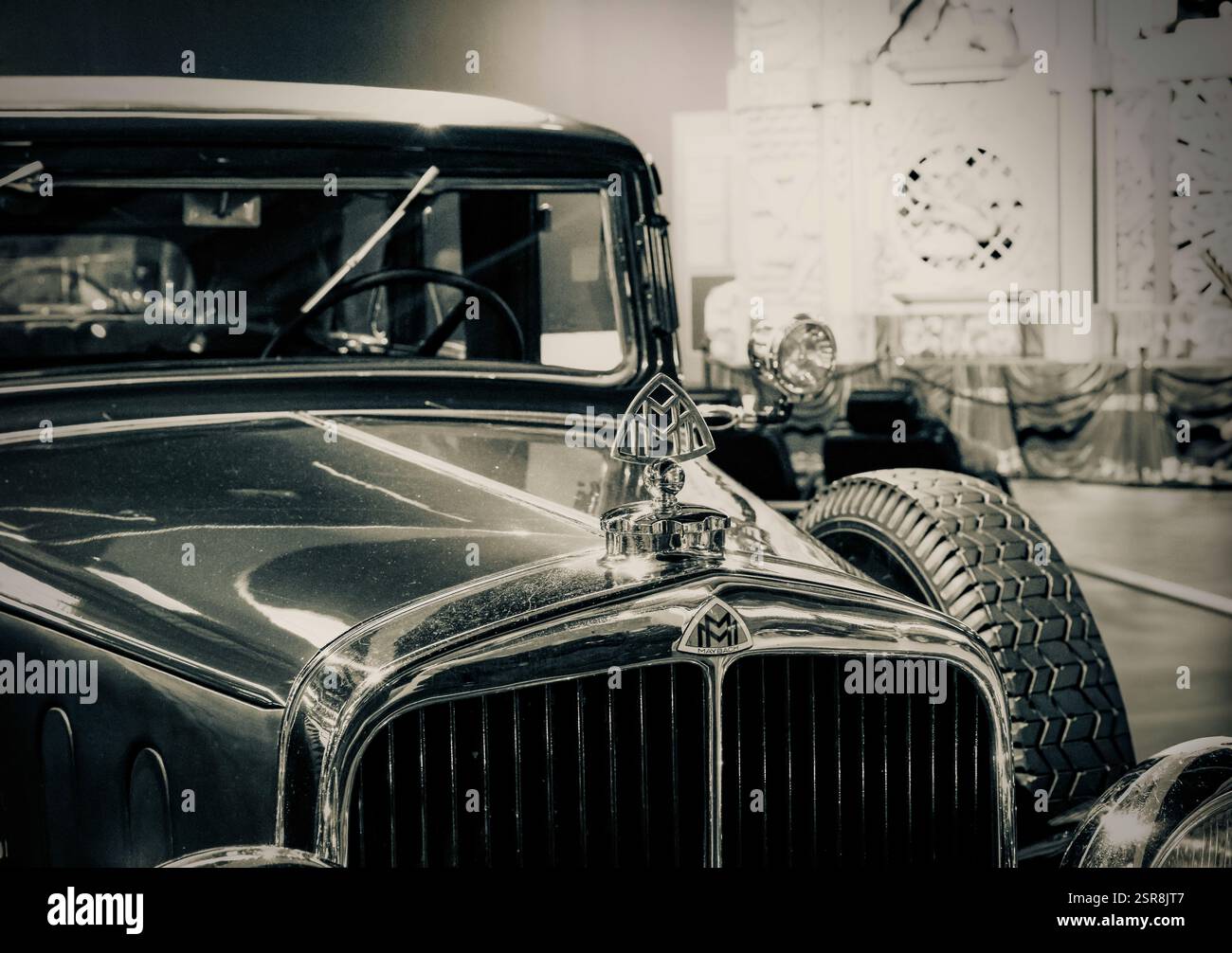 Front view of an old historic Maybach in a technology museum Stock ...