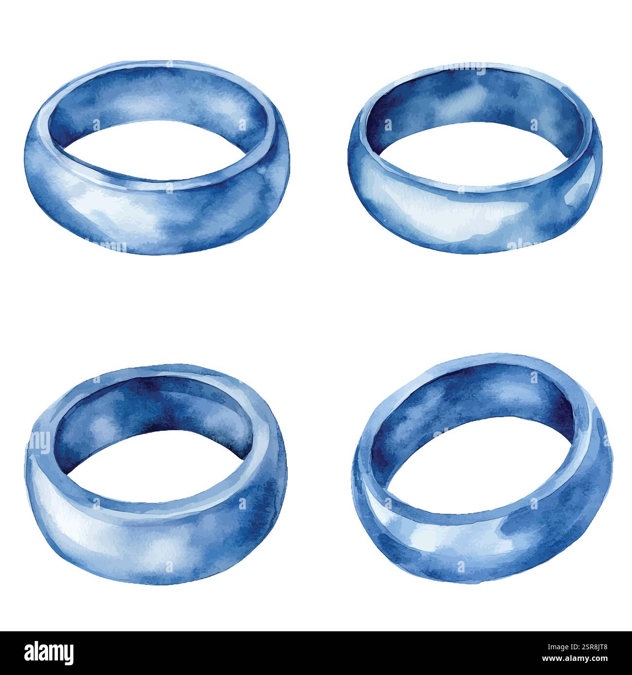 A handdrawn watercolor illustration of Wedding band hand-drawn set ...