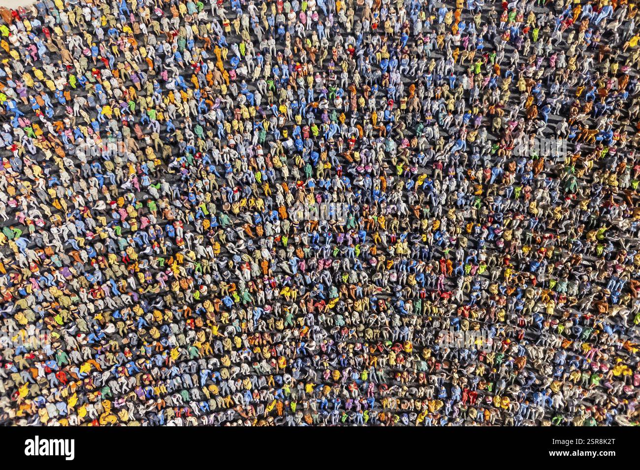 Crowd at a concert with miniature figures, claustrophobia, crowd ...