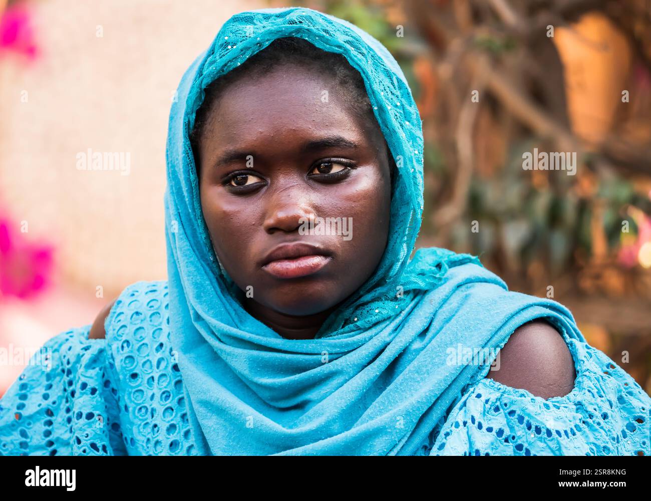 Senegal, Africa - Jan, 2019: Portrait of a beautiful Senegalese woman ...