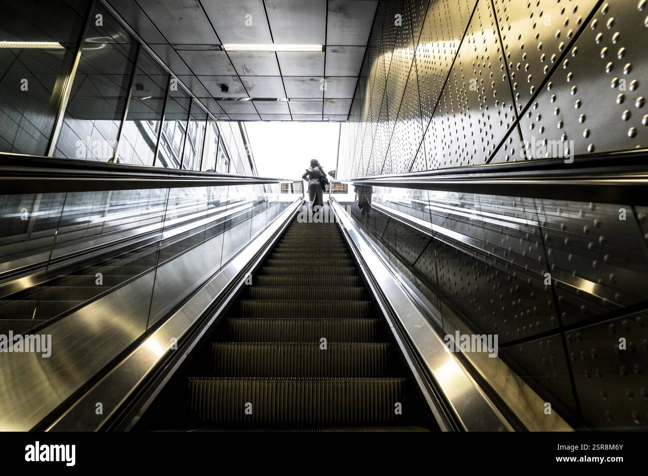 Modern underground station of the Wehrhahn line, Benrather Strasse, 6 ...