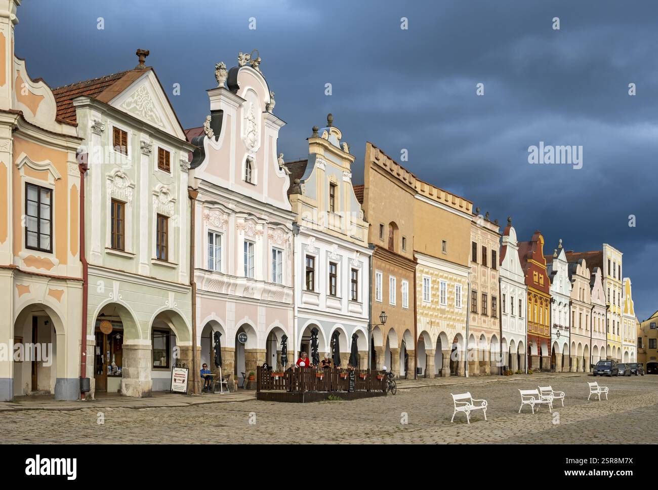 Renaissance-built and Baroque-remodelled houses with high gables and ...