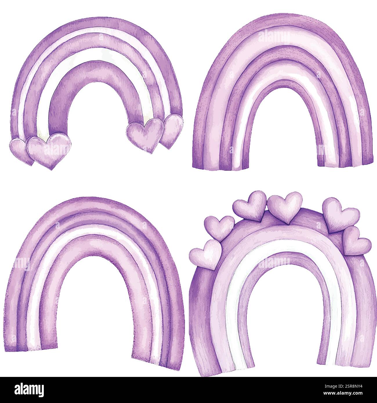 A handdrawn watercolor illustration of Watercolor Hand-Drawn Set ...