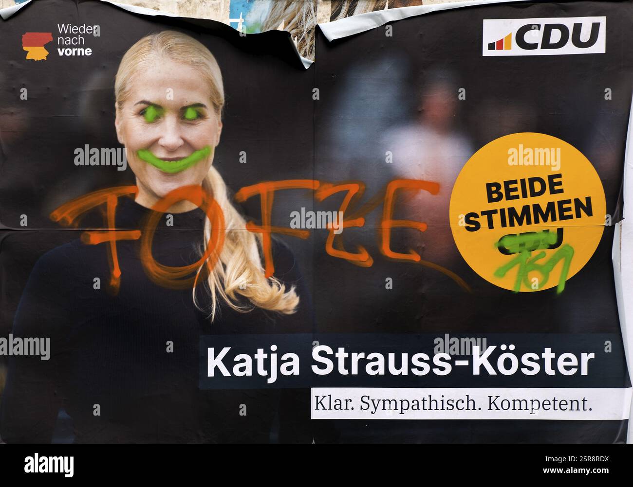 Denigration of a large poster for the 2025 Bundestag election by the ...