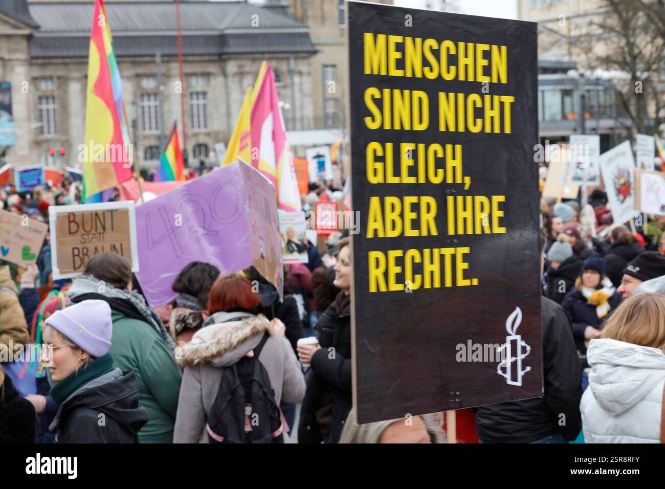 Kundgebung gegen Rechts 15.02.2025 Kundgebung und Demonstration der CSD Bewegung mit AUFRUF ...