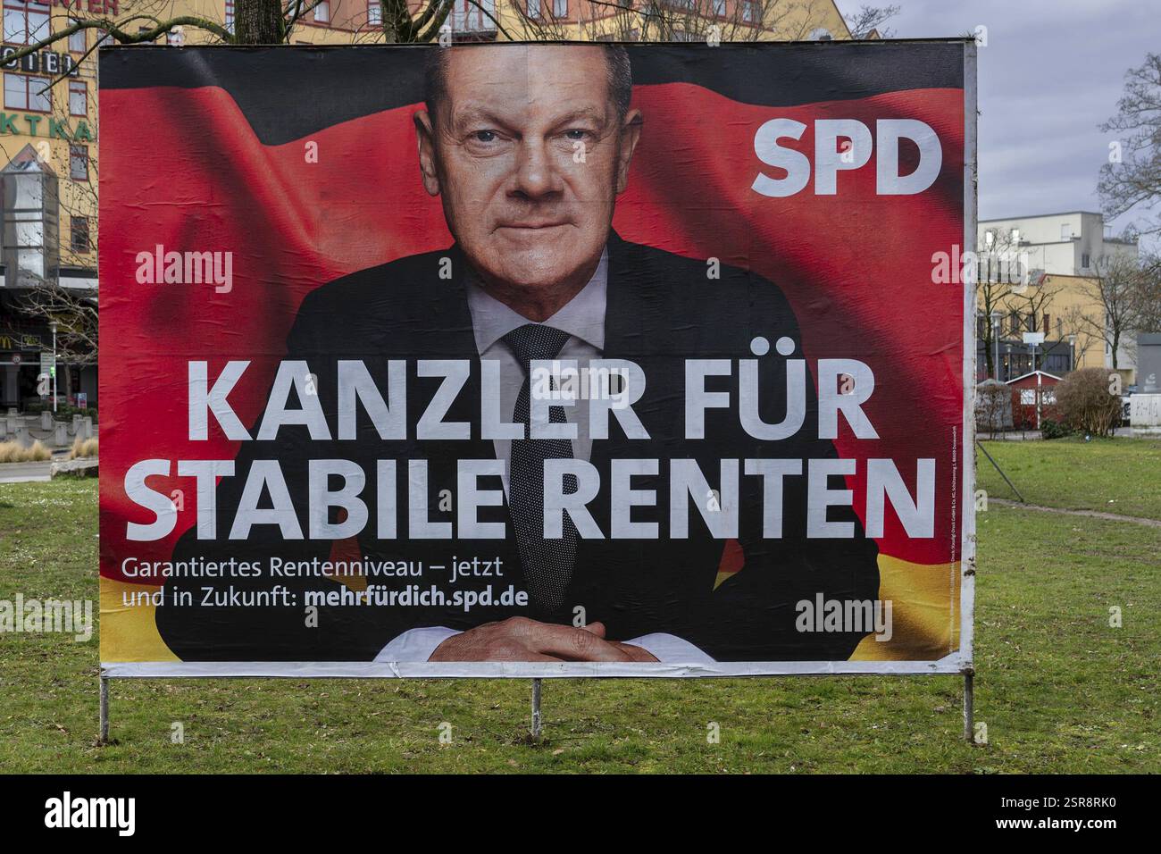 Advertising poster Federal Chancellor Olaf Scholz, SPD Stock Photo - Alamy