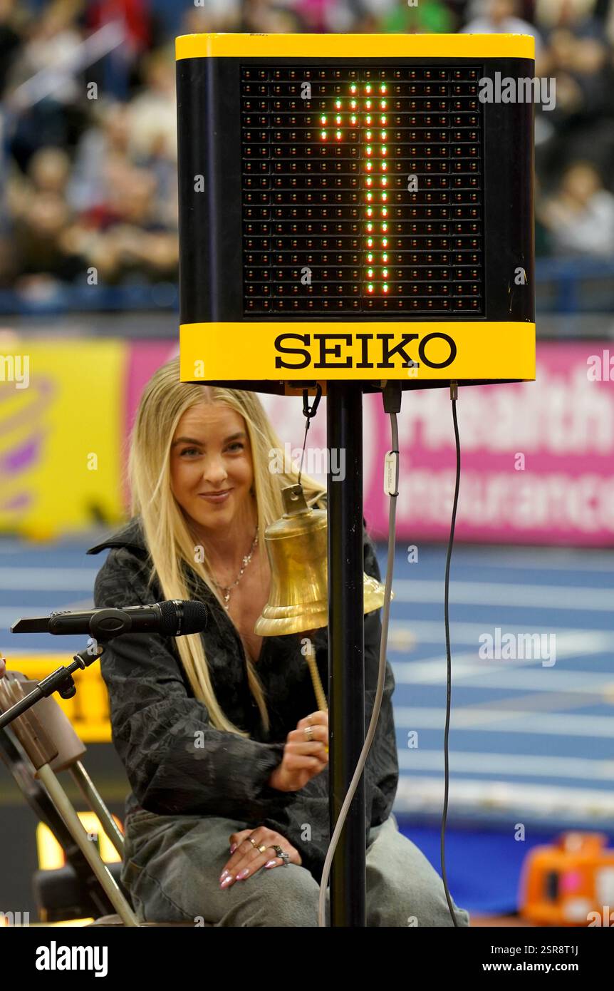 Keely Hodgkinson rings the bell for the National 800m finals during The ...