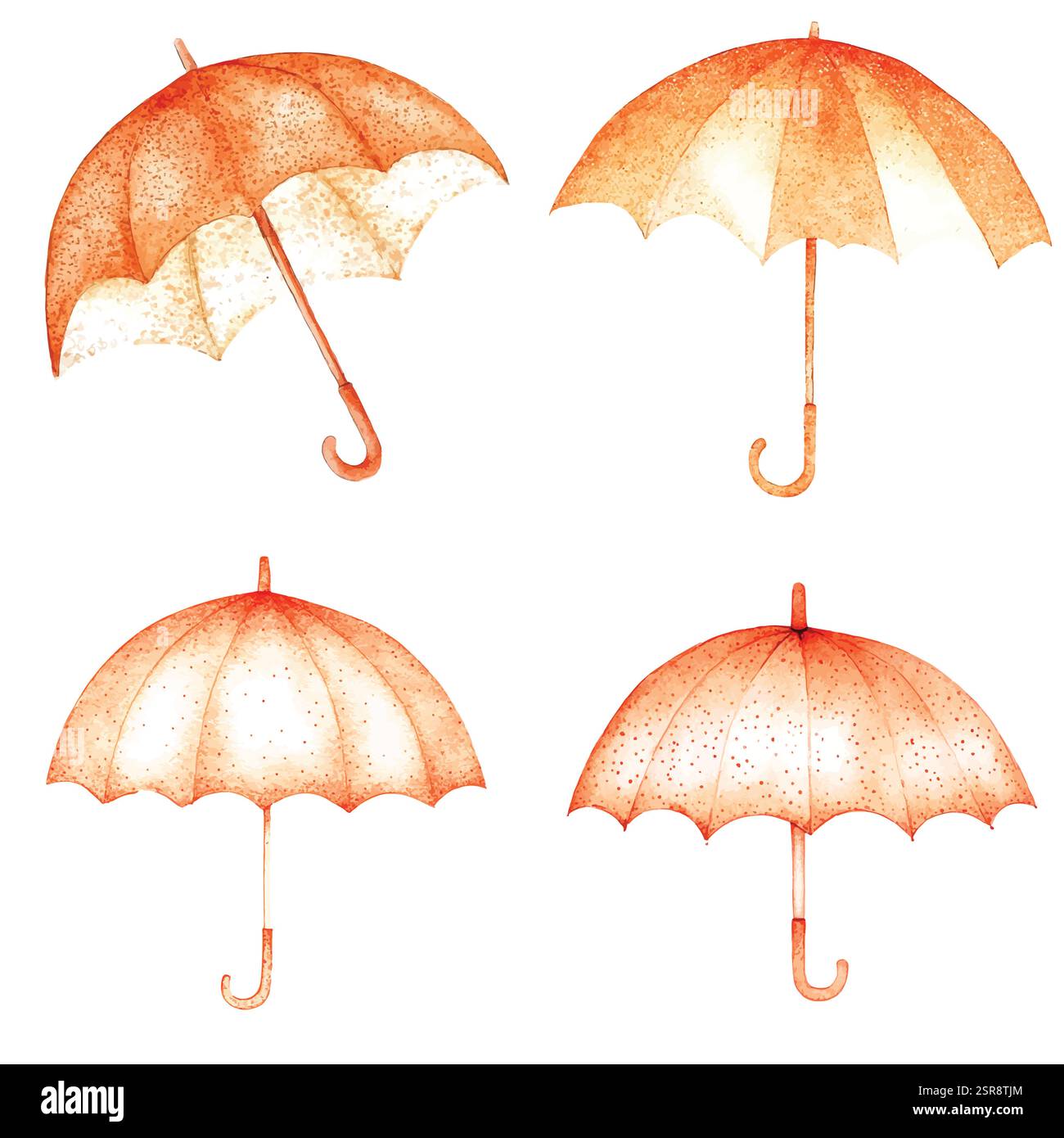 A handdrawn watercolor illustration of Umbrella Hand-Drawn Watercolor ...