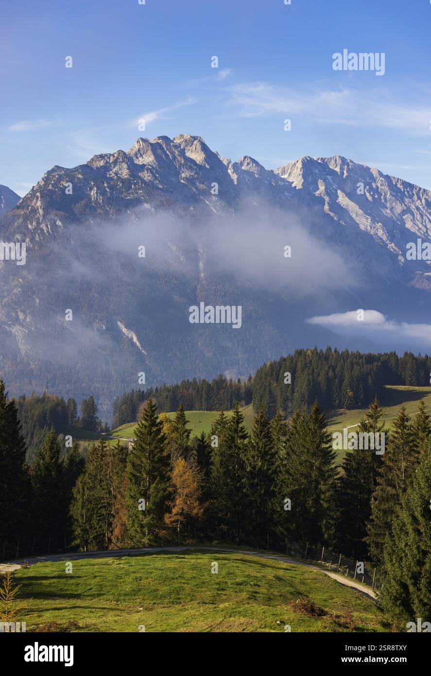 View from the Moosegg high plateau to the Hoher Goell, Golling ...